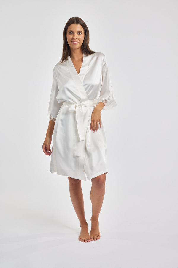 Silk & Lace Robe Ivory – Love & Lustre